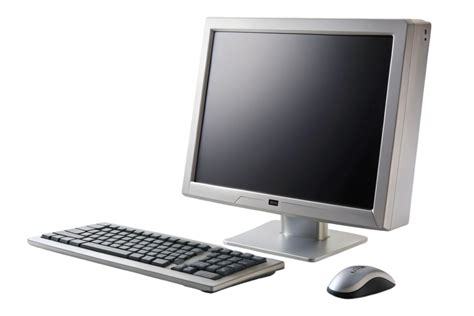 Desktop Computer Setup With Monitor Keyboard And Mouse On A