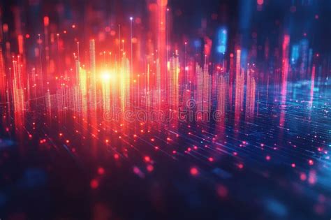 Vibrant Digital Data Visualization With Glowing Lights And Patterns At