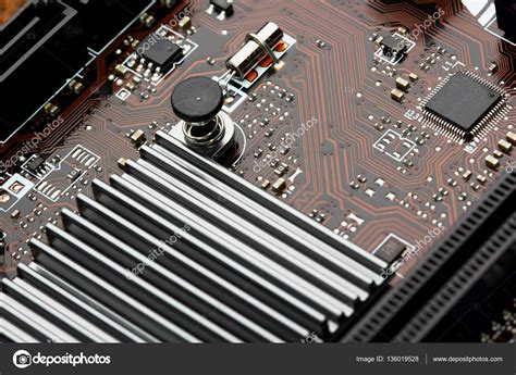 Integrated Semiconductor Microchip Microprocessor On Blue Circuit Board