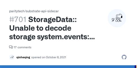 storagedata unable to decode storage system events createtype vec