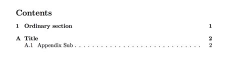 Change Table Of Contents In Appendices TeX LaTeX Stack Exchange