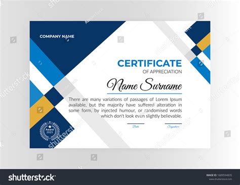 Geometric Certificate Vector Design Background Stock Vector Royalty