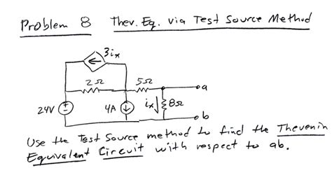 Solved Use The Test Source Method To Find The Thevenin