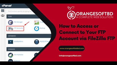 how to access or connect to your ftp account via the filezilla ftp with