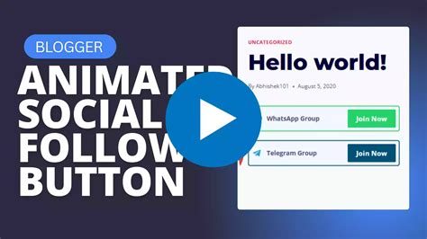 animated social follow button in blogger key2blogging