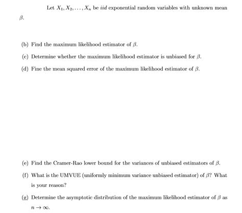 Solved Let X1 X2 Xn Be Iid Exponential Random