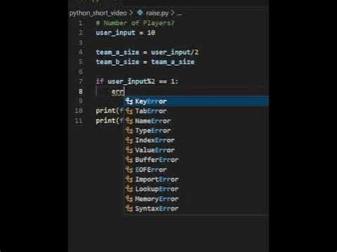 RAISE in Python | Python Shorts Code | #CodingTips #coding #python ...