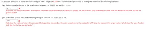 solved an electron is trapped in a one dimensional region