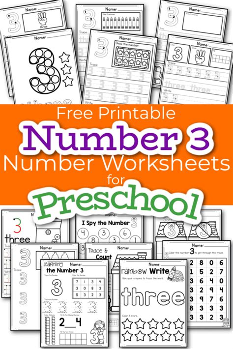 Free Printable Number 3 Worksheets