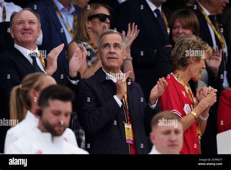 Prime Minister Of Canada Mark Carney Centre During The Womens Rugby