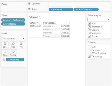When Using Category And Subcategory As Filters At The Same Time