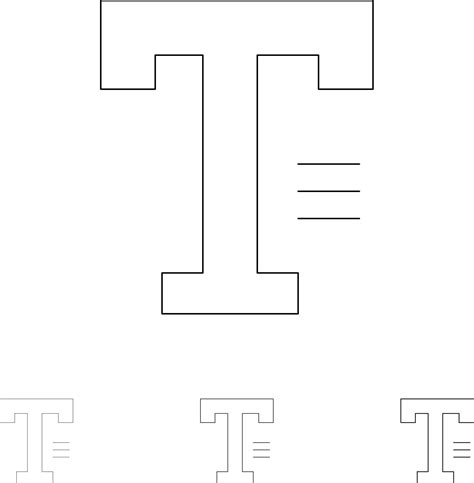 Type Text Write Word Bold And Thin Black Line Icon Set 14579558 Vector Art At Vecteezy