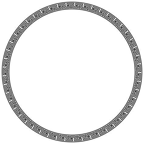 Premium Vector Circle Border With Seamless Meander Pattern