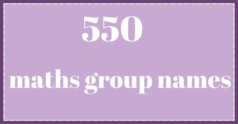 550 Best Math Group Names And Generator Pick The Perfect One