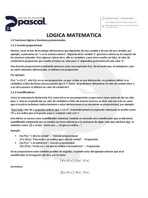 logica matematica 19 05 2023 materia pascal pdf proposición