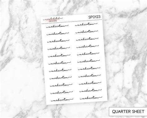 Medication Mini Script Planner Stickers Functional Stickers Script Stickers Matte Removable