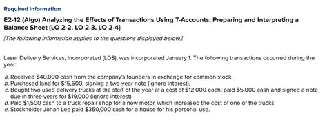 solved required information e2 12 algo analyzing the