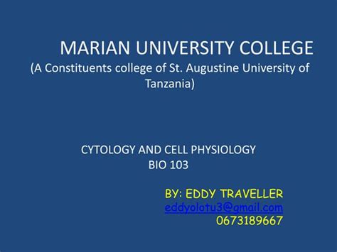 Lecture 1cell Physiology Ppt