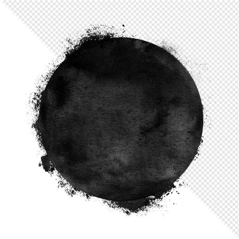 Black Watercolor Circle Premium Ai Generated Psd