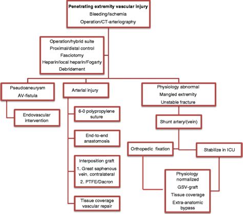 Operative Management Algorithm In Penetrating Extremity Vascular Trauma