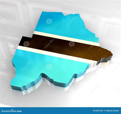 3d Flag Map Of Botswana Stock Illustration Illustration Of Sign 5551267