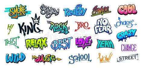 Graffiti Street Art Tag Urban Style Wall Writings Stock Vector