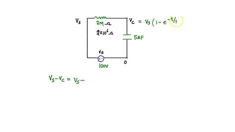 SOLVED A Series RC Circuit Consists Of R M Ohms And An Uncharged Capacitor C Microfarads