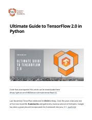 Ultimate Guide To TensorFlow In Python Pdf Https Rubikscode Net Ultimate Guide To