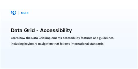 Data Grid Accessibility Mui X Data Grid Accessibility Mui X