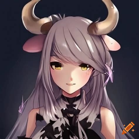 Anime Girl With Cow Horns On Craiyon