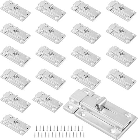 Keileoho 12 Pcs 4 Inch Slide Lock Silver Bathroom Stall Latch