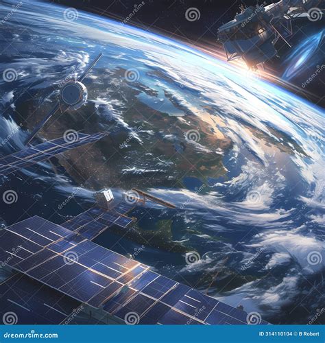 Orbiting Satellite View Of Earth Advanced Ai Early Warning System