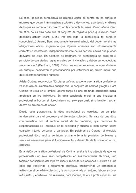 Etica Concepto De La Ética La ética Según La Perspectiva De Ramos