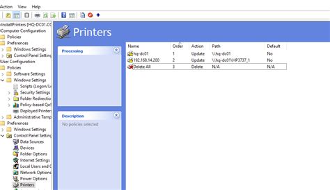 how to deploy printers to users or computers via group policy root