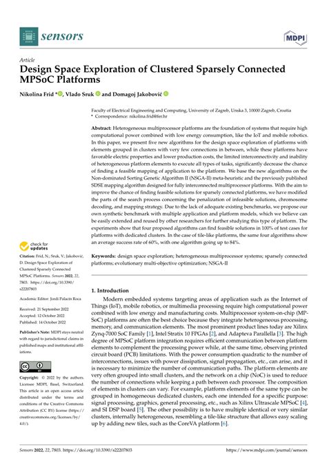Pdf Design Space Exploration Of Clustered Sparsely Connected Mpsoc