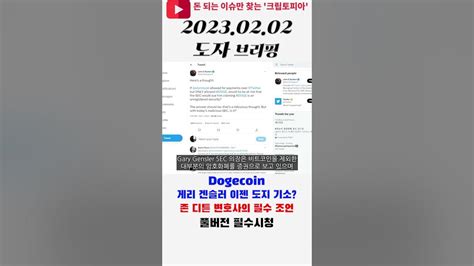 도지코인 게리 겐슬러가 기소한다 존 디튼 변호사의 필수 조언 Shorts 도지 Sec Youtube