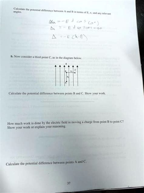 SOLVED Angles Calculate The Potential Difference Between A And B In Terms Of Ex And Any
