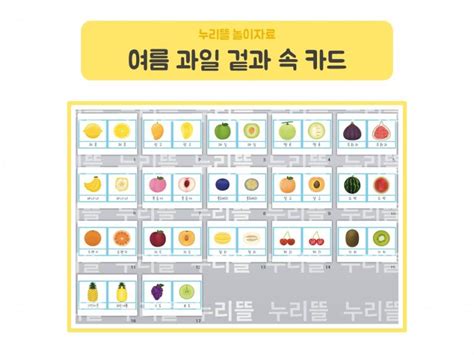 언어 여름 과일 겉과 속 카드