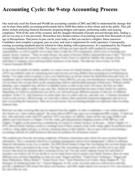 SOLUTION Accounting Cycle The Step Accounting Process Studypool