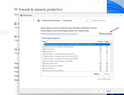 Как разрешить приложению доступ к сети через брандмауэр в Windows 11