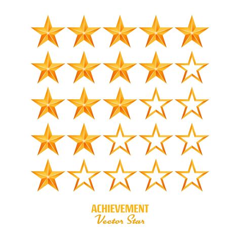 Achievement Vector Stars For Game And Review Rating Like Symbol