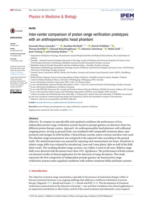 Pdf Inter Center Comparison Of Proton Range Verification Prototypes