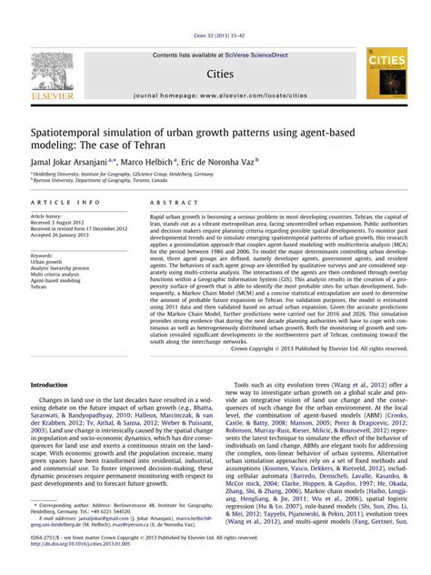 pdf spatiotemporal simulation of urban growth patterns using