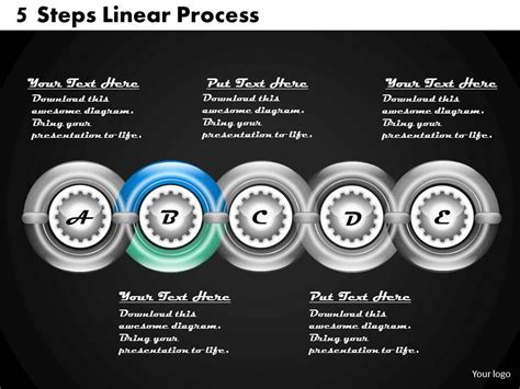 Business Ppt Diagram Steps Linear Process Powerpoint Template Presentation Graphics