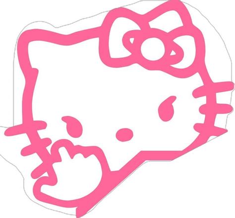Hello Kitty Stop Ridingpink Vinyl Decalsticker For Carswindows