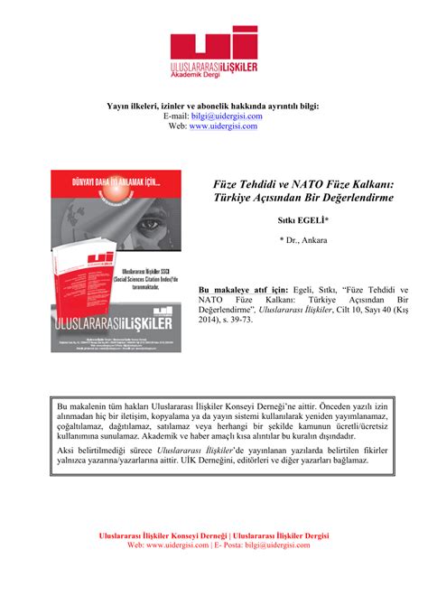 Pdf Ballistic Missile Threat And Natos Missile Defense Shield An Analysis From Turkeys