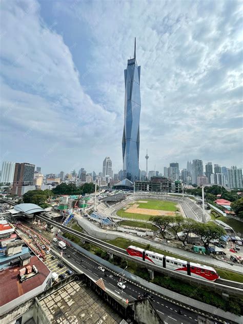 Premium Photo Merdeka Tower With Heavy Contractions