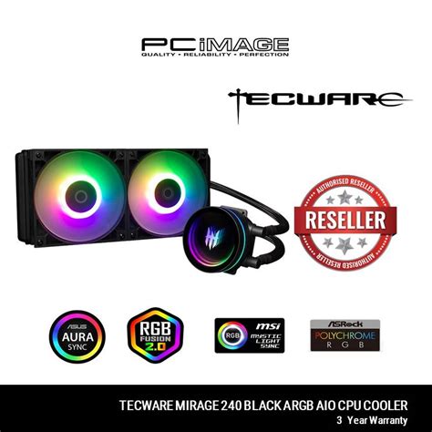 Tecware Mirage 240 Black Argb Aio Cpu Cooler Twco Mir240bk Pcimage