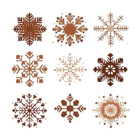 Premium Photo A Close Up Of A Snowflake Set Of Six Different Shapes Generative Ai
