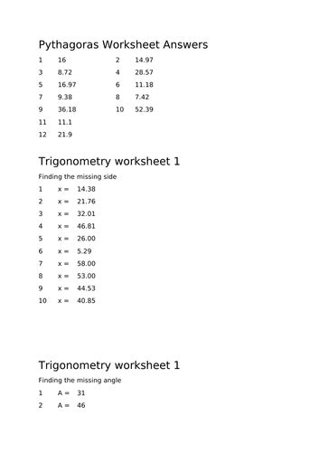 Gcse Pythagoras And Trigonometry Revision Lessons Teaching Resources